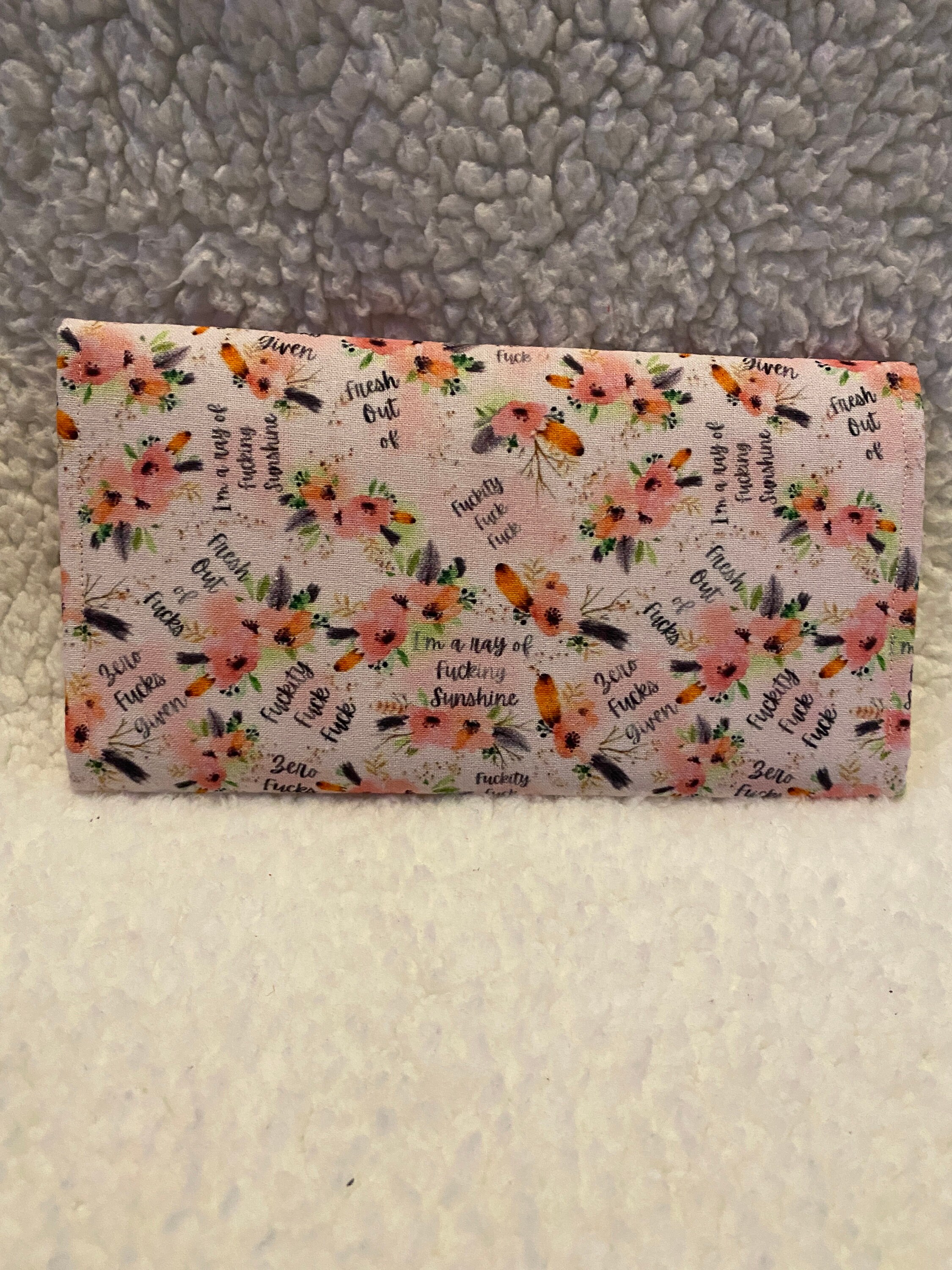 Pink Floral With Curse Words Wallet - Etsy