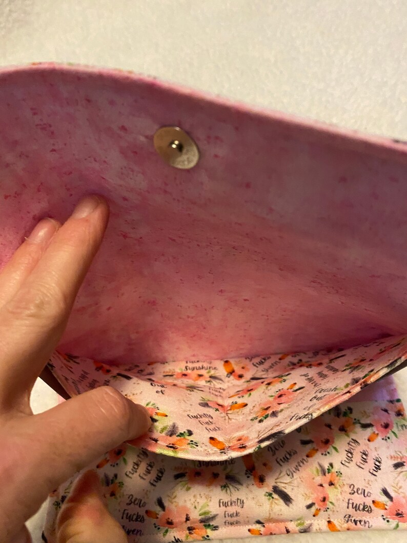 Pink Floral With Curse Words Wallet - Etsy