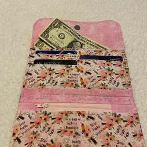 Pink Floral With Curse Words Wallet - Etsy