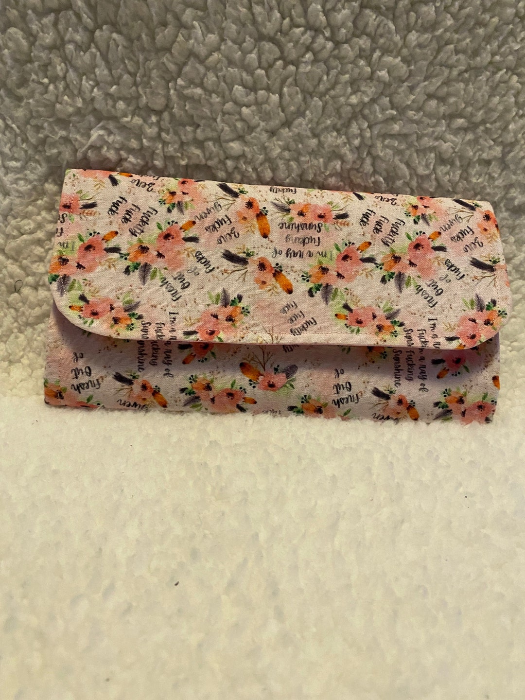 Pink Floral With Curse Words Wallet - Etsy