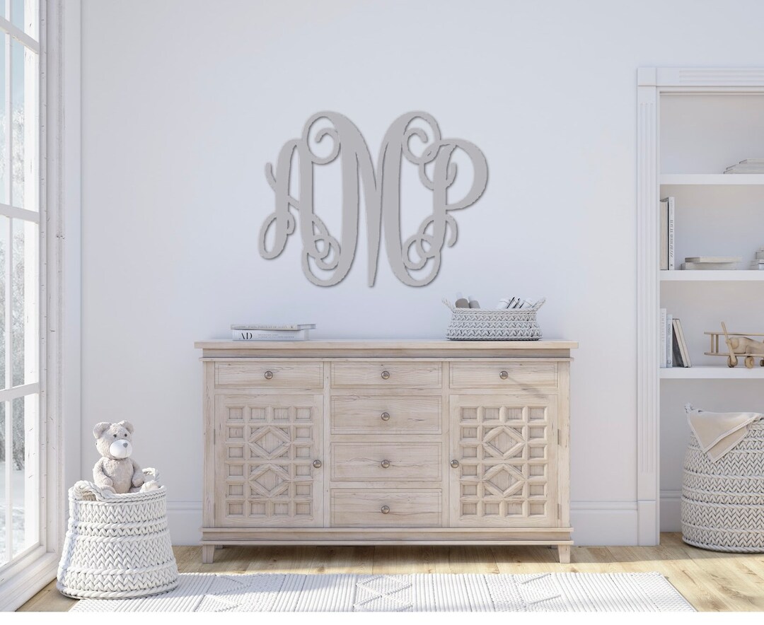 Vine Monogram, Monogram, Nursery Monogram Sign, Wall Decor, Initials ...