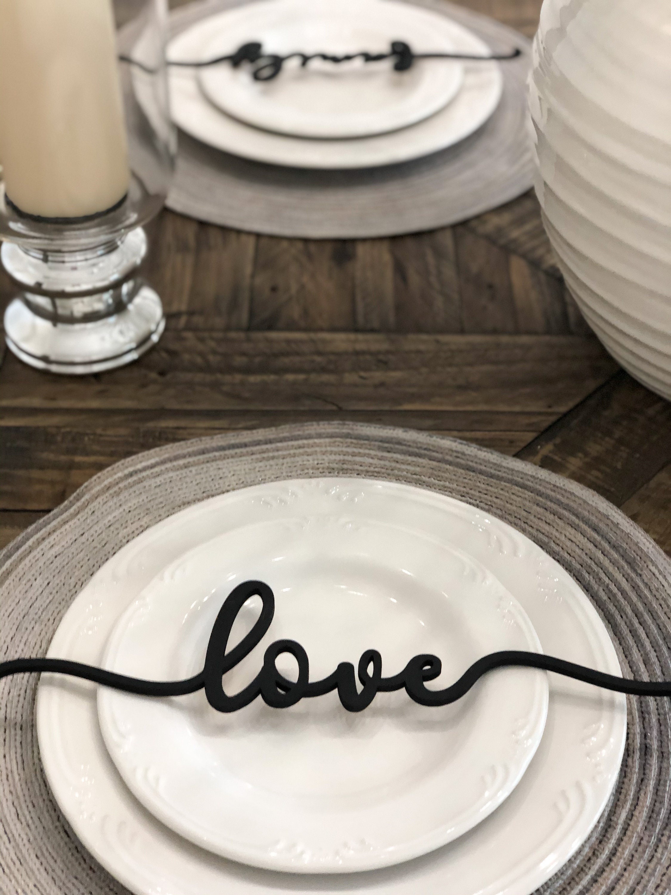 Wooden "love" Place Cards, Plywood Wedding Decor, Romantic Table ...