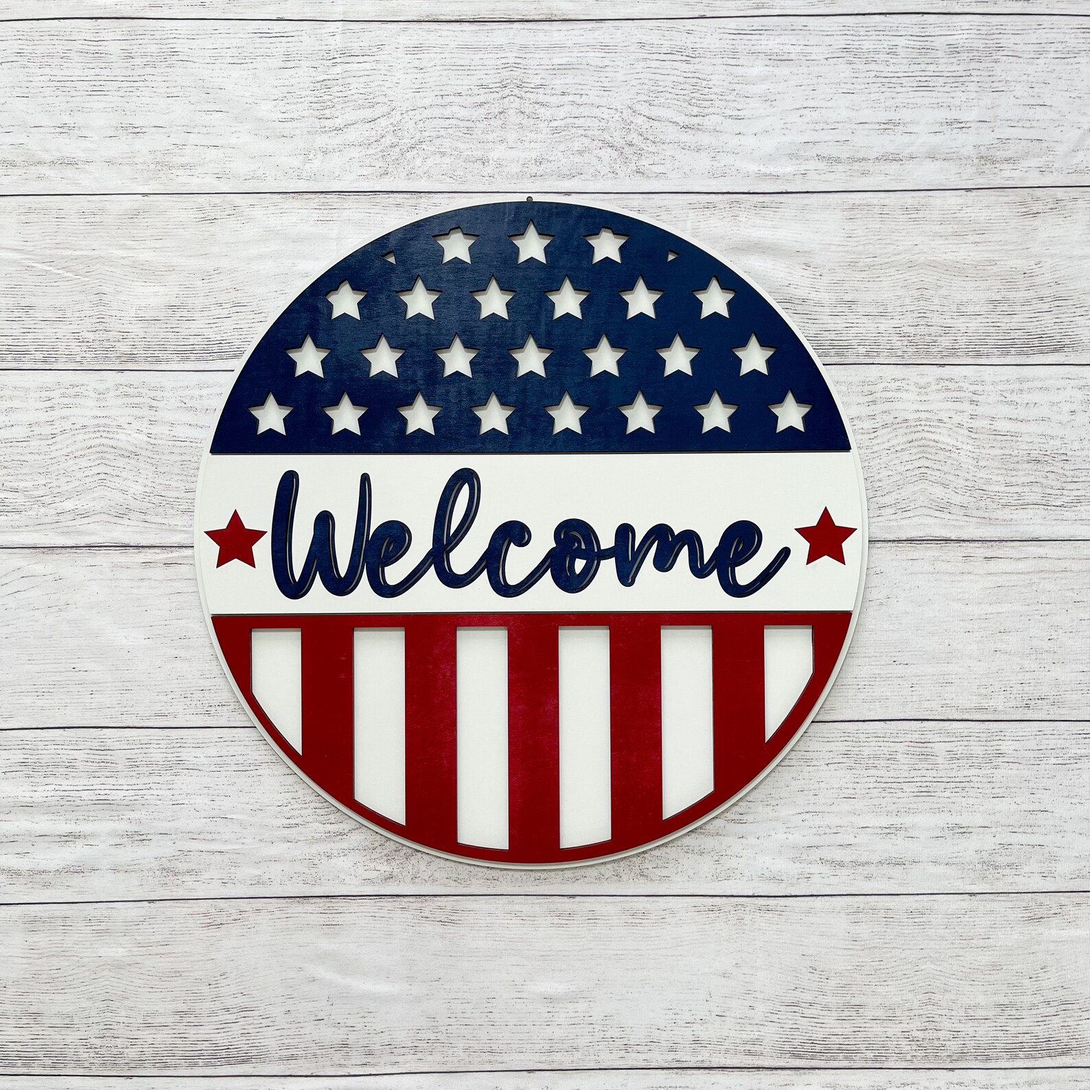 Patriotic Welcome Sign Welcome Wreath Front Door Sign - Etsy