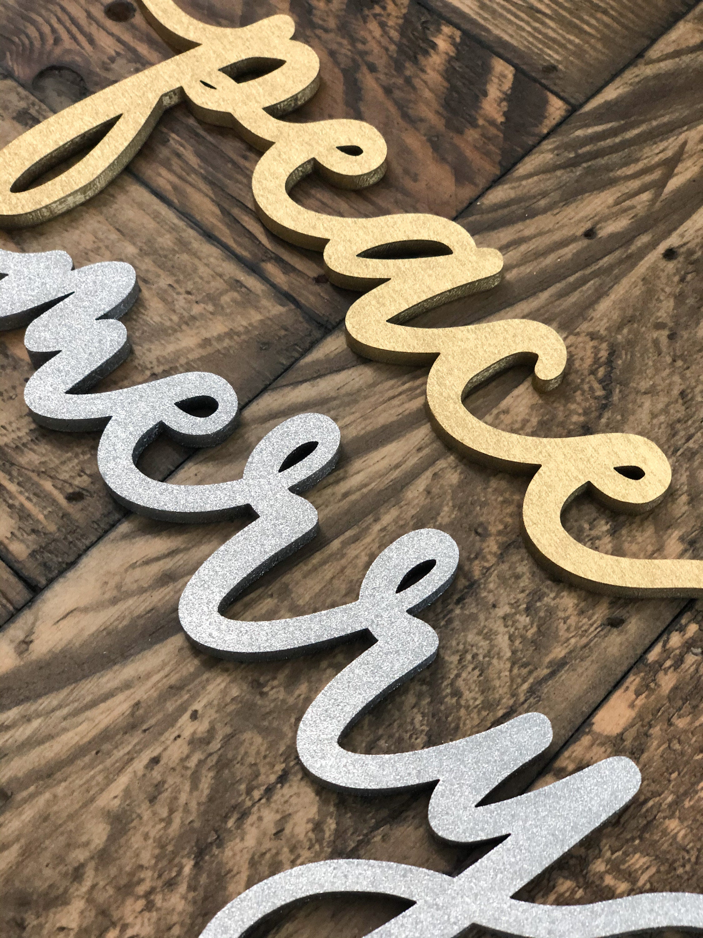 Wooden Peace Place Card, Christmas Table Decor, Maple Plywood Setting ...