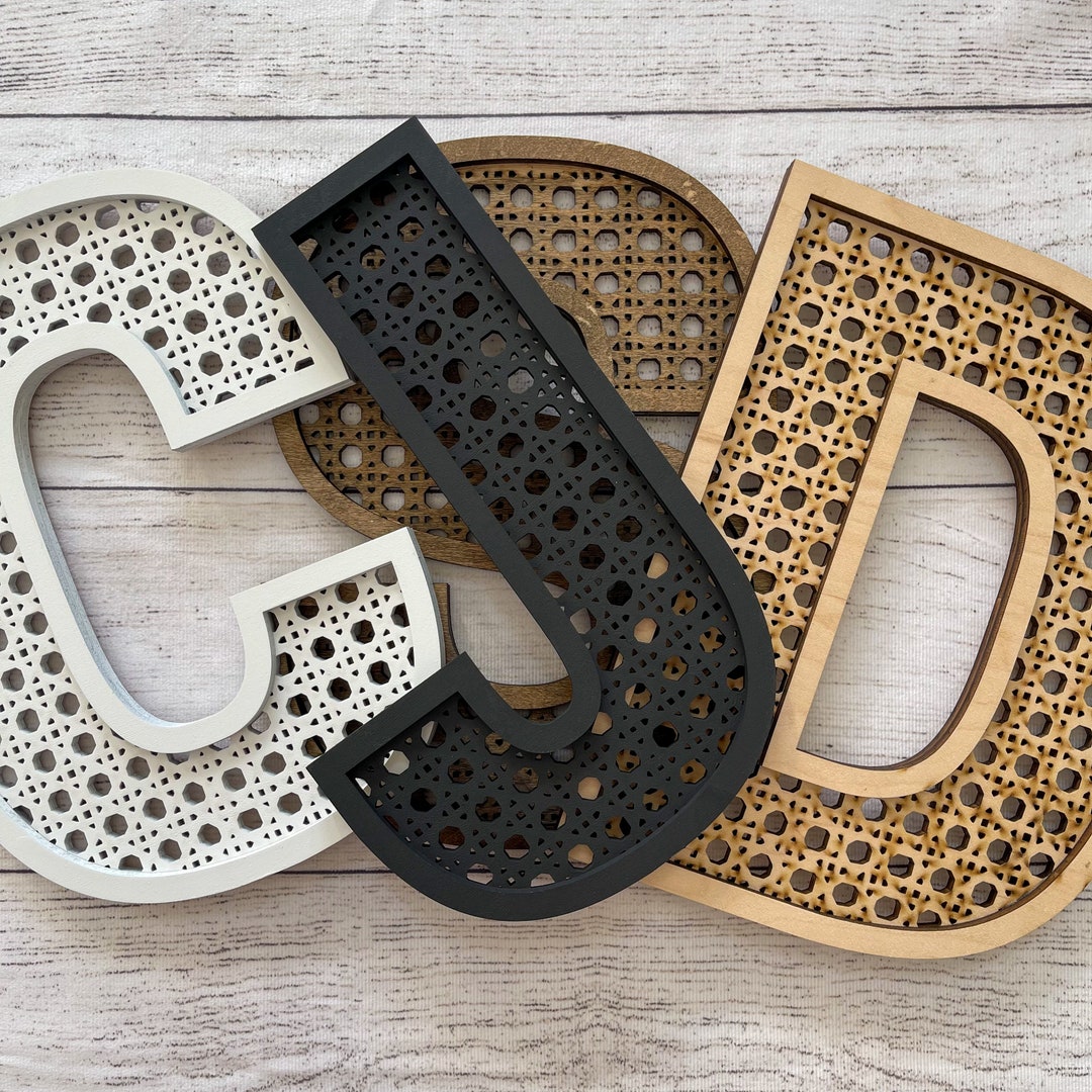 Nursery Rattan Letter, Rattan Initial, Rattan Nursery Decor, Rattan ...