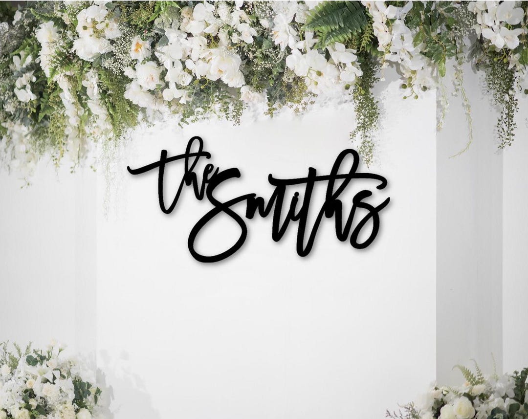 Wedding Backdrop, Custom Last Name Sign, Family Name Sign, Personalized ...