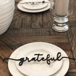 Grateful Thanksgiving Place Cards, Wooden Fall Table Decor (set of 2 ...