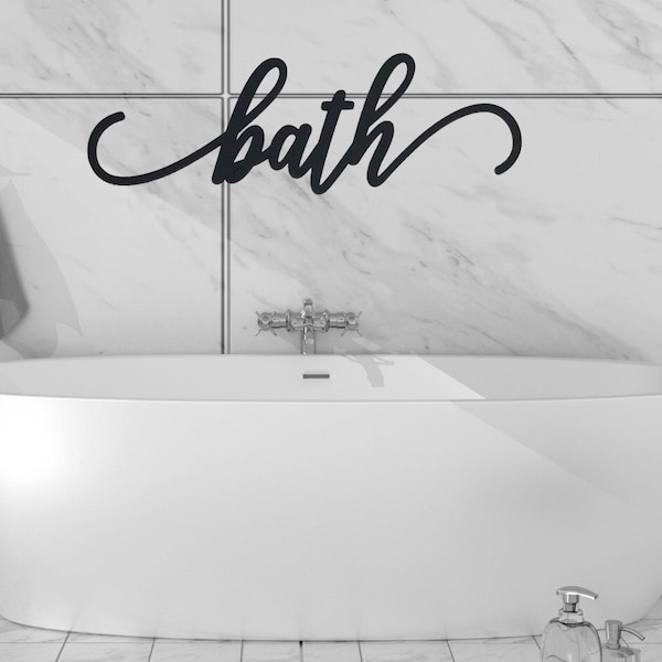 Wood Cutout Bathroom Sign - Etsy