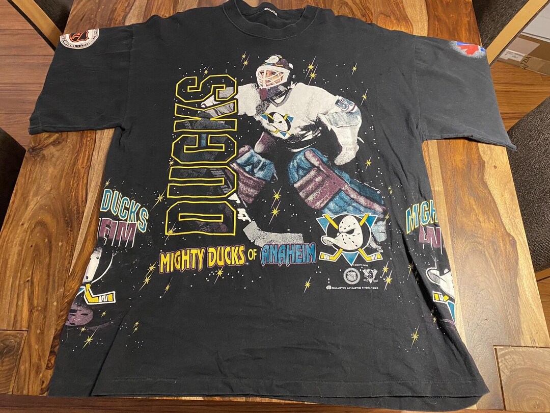 Bulletin Athletics NHL Mighty Ducks Anaheim All Over Print Vintage T ...