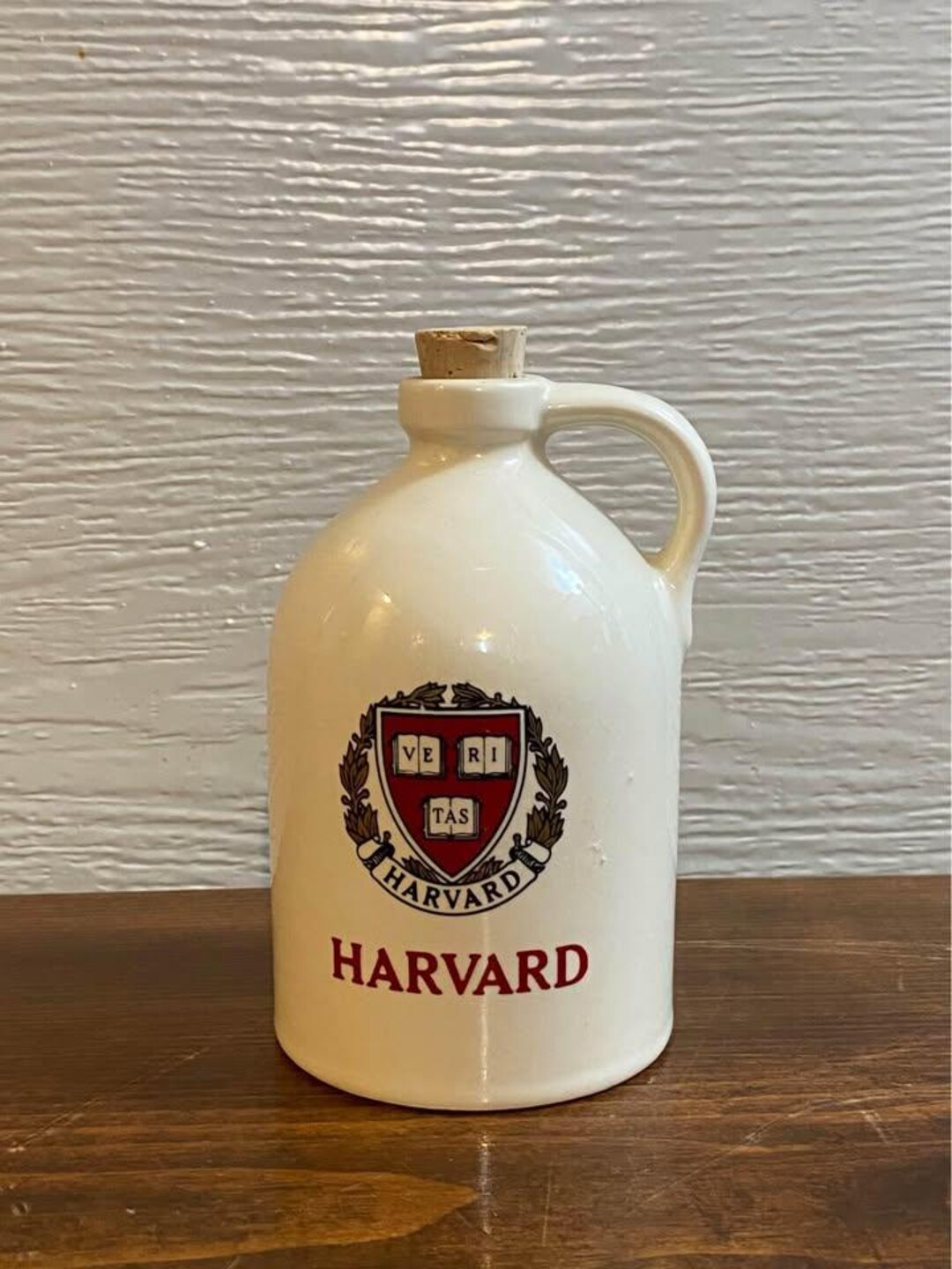 Vintage Harvard Jug W Cork Stoneware Rare Unique University Collectible ...