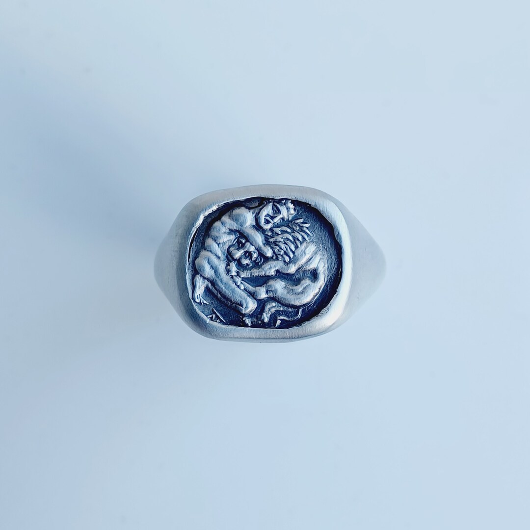 Hercules & the Nemea Lion Sterling Silver 925 Ring .handmade - Etsy