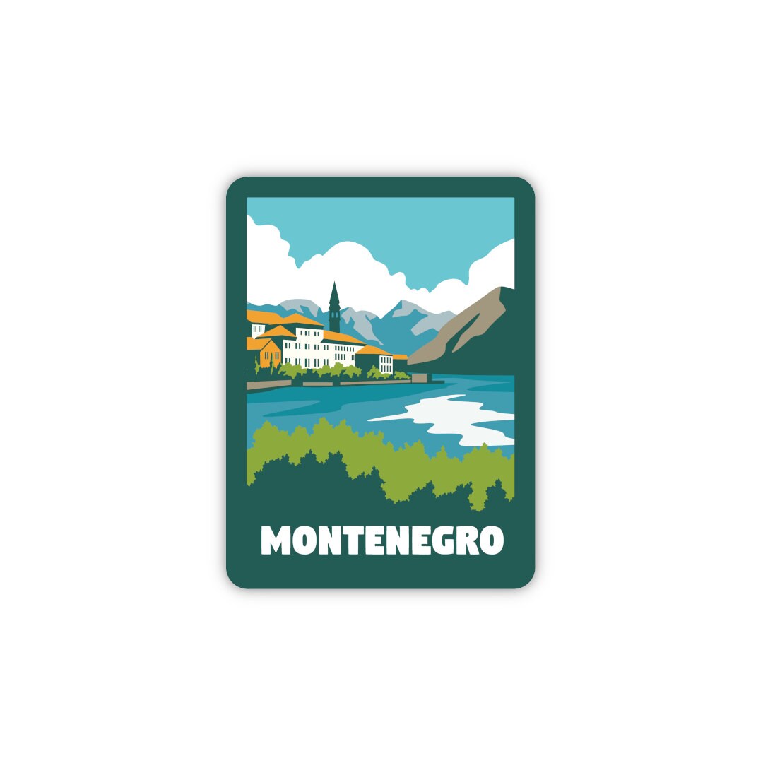Montenegro Sticker, Travel Laptop Sticker, Vinyl Water Bottle Stickers ...