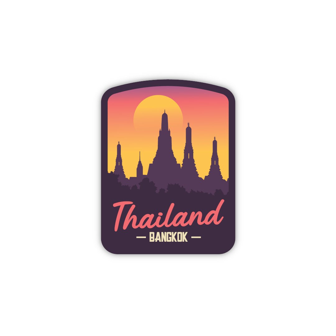 Bangkok Thailand Sticker, Waterproof Travel Sticker for Luggage, Travel ...