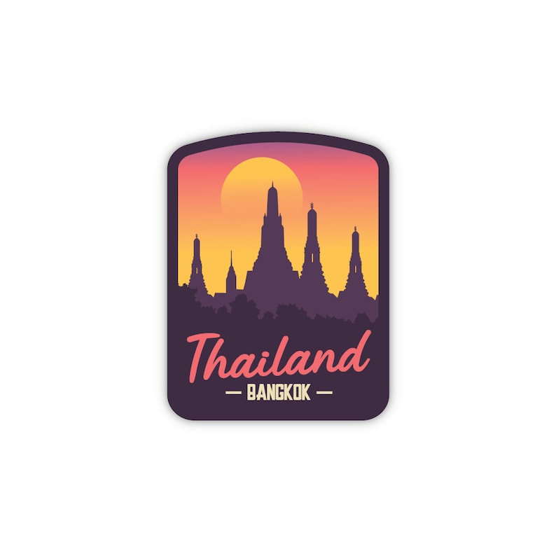 Bangkok Thailand Sticker, Waterproof Travel Sticker for Luggage, Travel ...