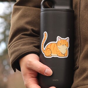 Orange Tabby Cat Sticker | Cute Cartoon Pet Animal Kitten | Waterproof ...