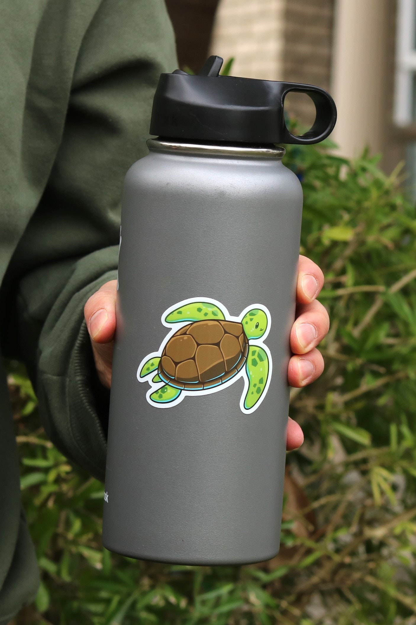 Sea Turtle Sticker, Cartoon Animal Stickers, Tumbler Sticker, Cute ...