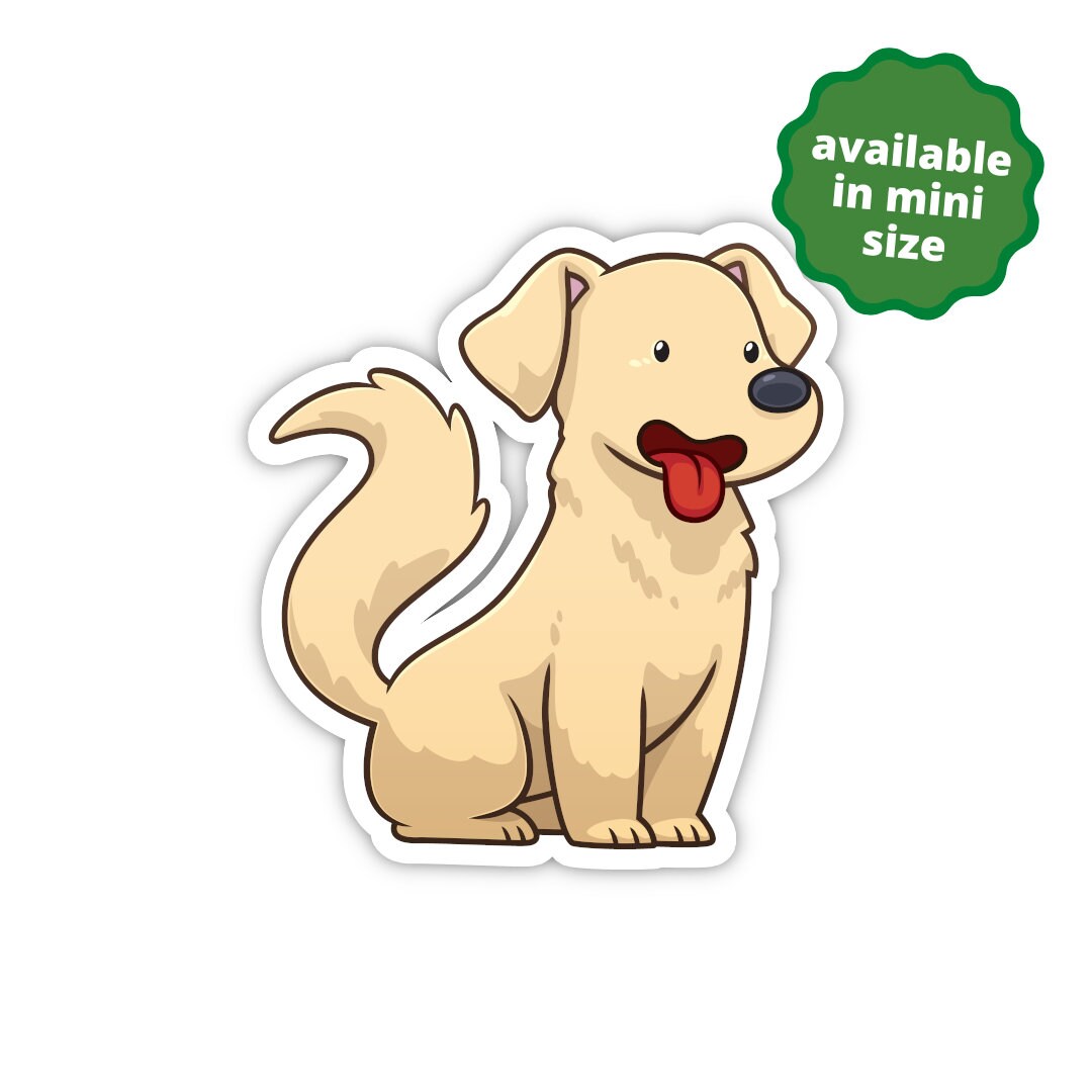Yellow Labrador Dog Sticker, Cute Dog Stickers for Laptop, Waterproof ...