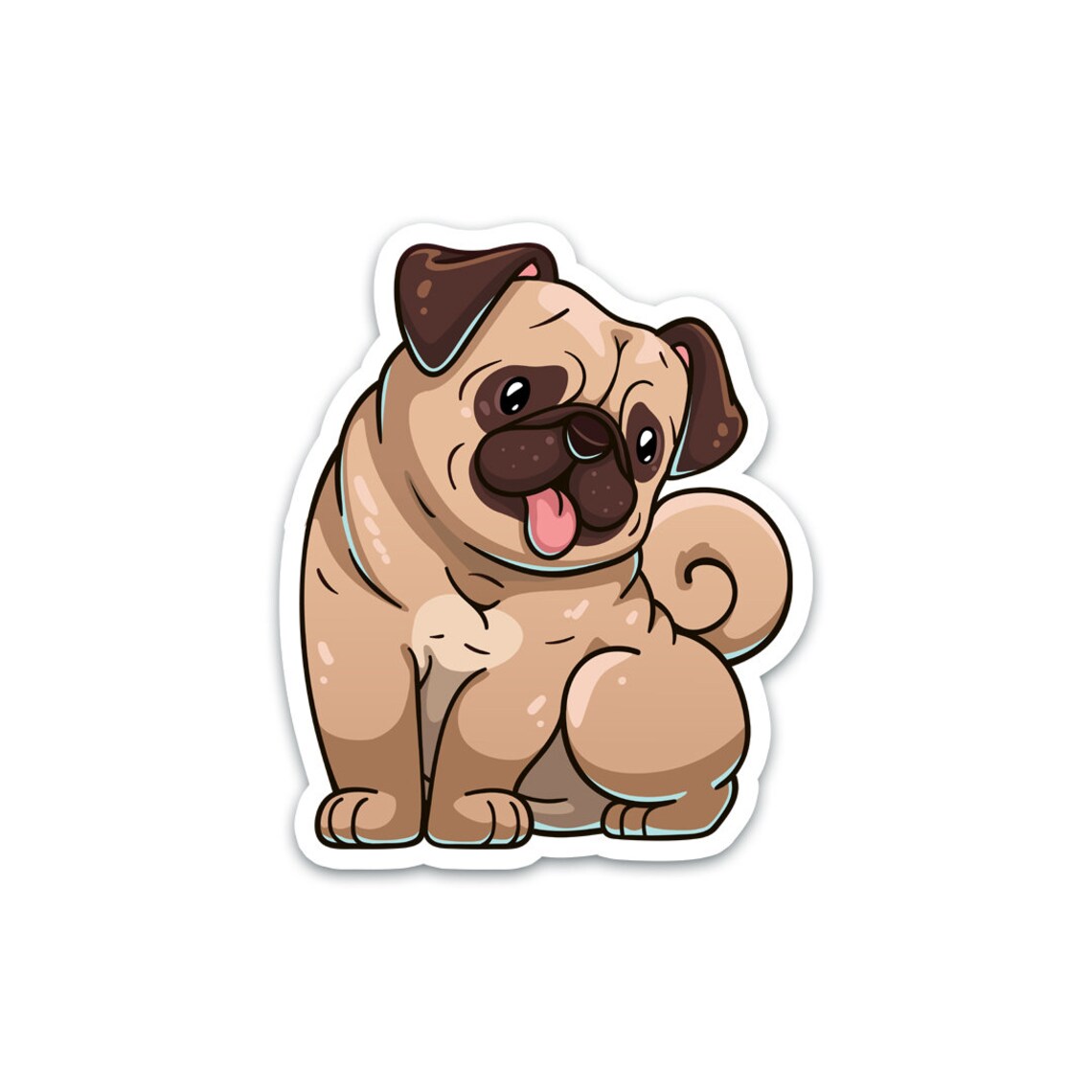 Pug Sticker / Pegatinas para perros / Impermeable Vinilo y | Etsy