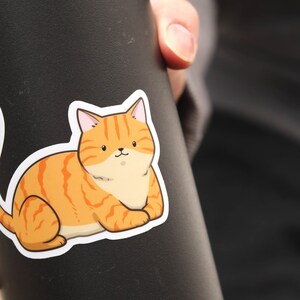 Orange Tabby Cat Sticker | Cute Cartoon Pet Animal Kitten | Waterproof ...