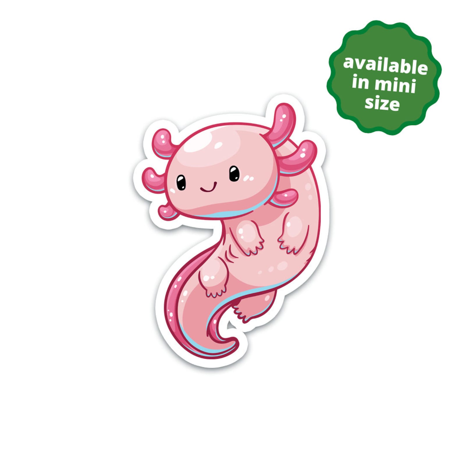 Pink Axolotl Sticker Cute Animal Stickers Waterproof - Etsy