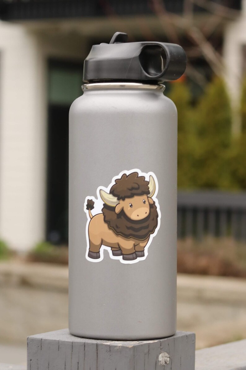 Buffalo Sticker, Cute Animal Bison Decal, Cute Gift Ideas for Teenage ...
