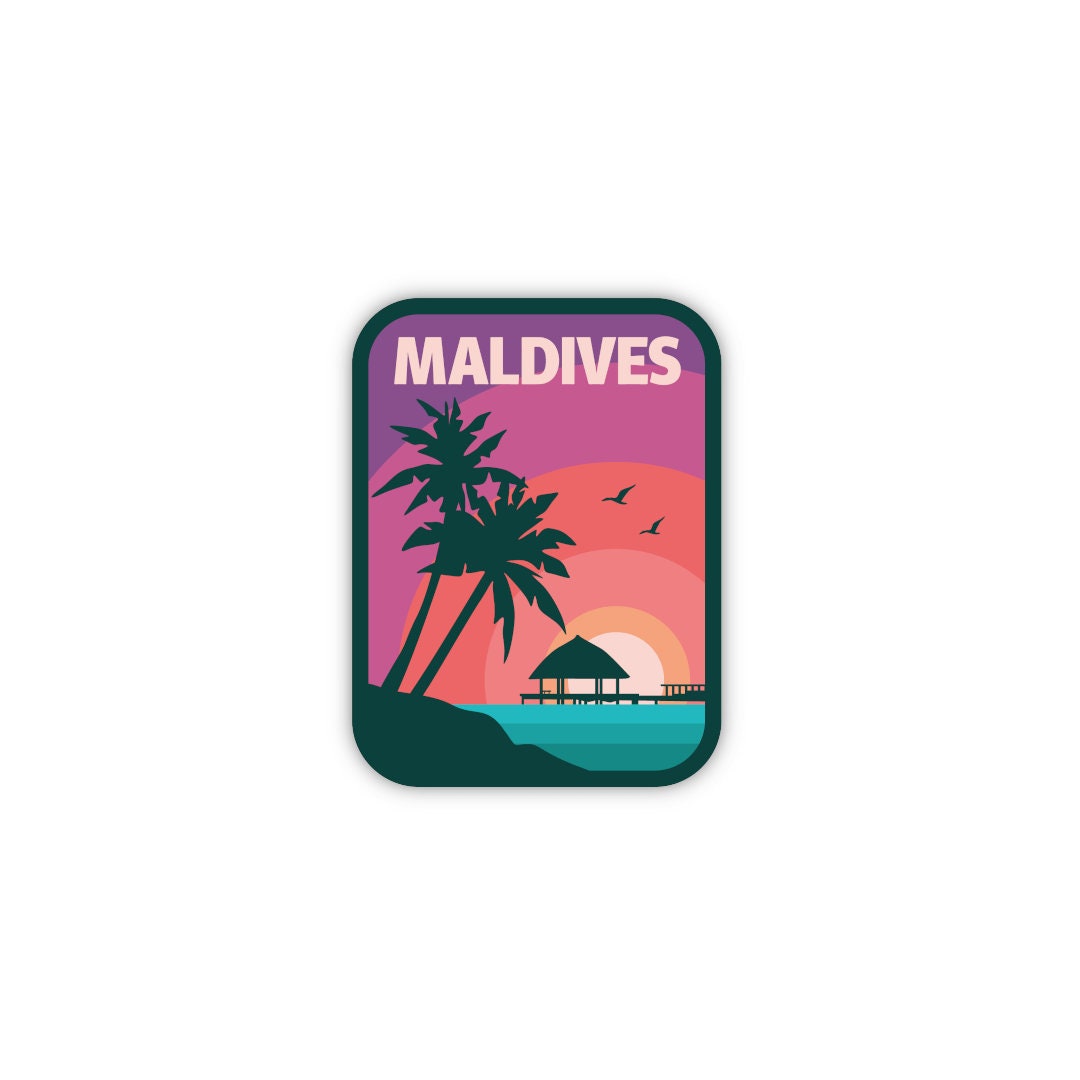 Maldives Sticker City & Travel Stickers Waterproof, Vinyl and ...