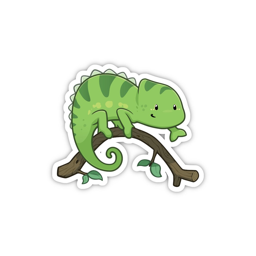 Chameleon Sticker, Cute Reptile Decals, Fun Gift Ideas for Kids, Laptop ...