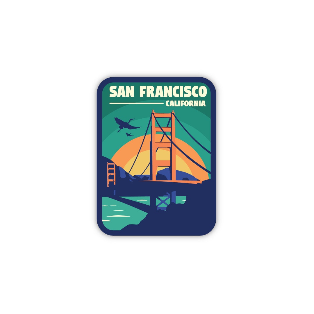 San Francisco California Sticker Vintage City & Travel - Etsy