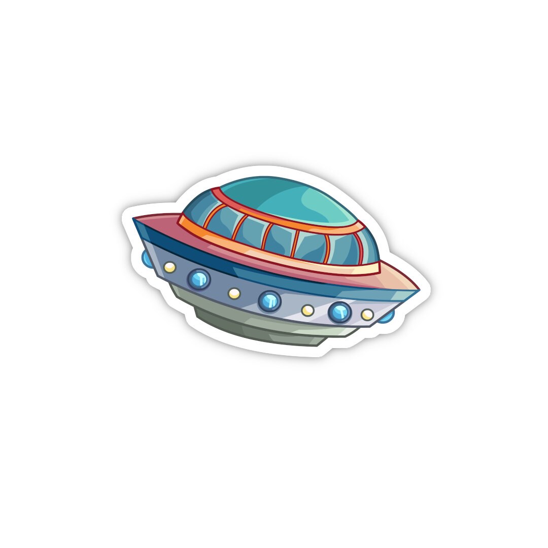 UFO Sticker | Cartoon Outer Space, Aliens | Gifts for Teens, Adults ...