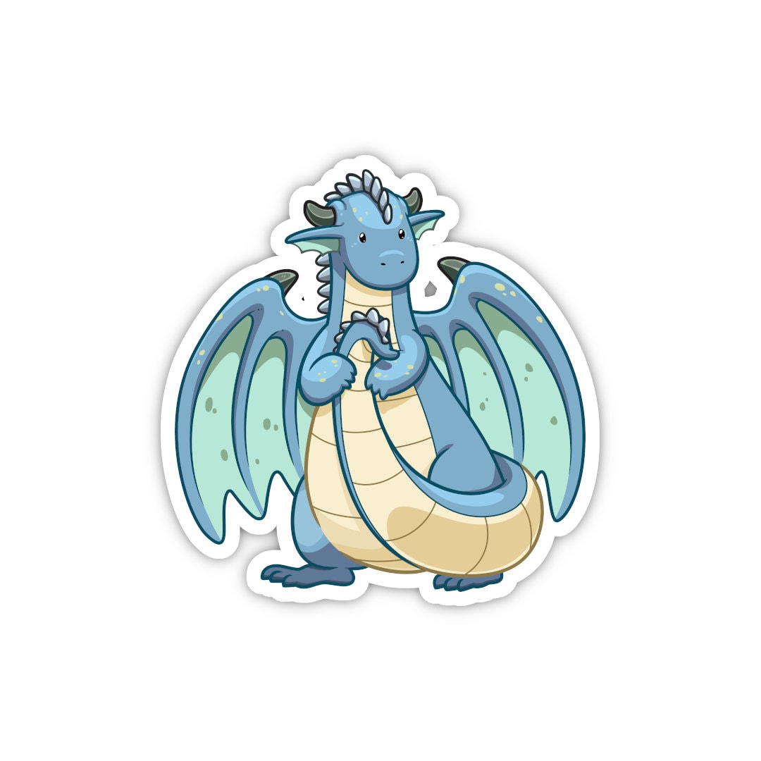 Blue Dragon Sticker | Cute Mythical, Fantasy, Legendary | Waterproof ...