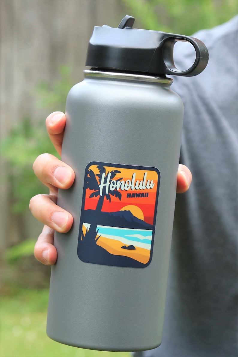 Honolulu Hawaii Sticker Travel Stickers Waterproof Vinyl - Etsy