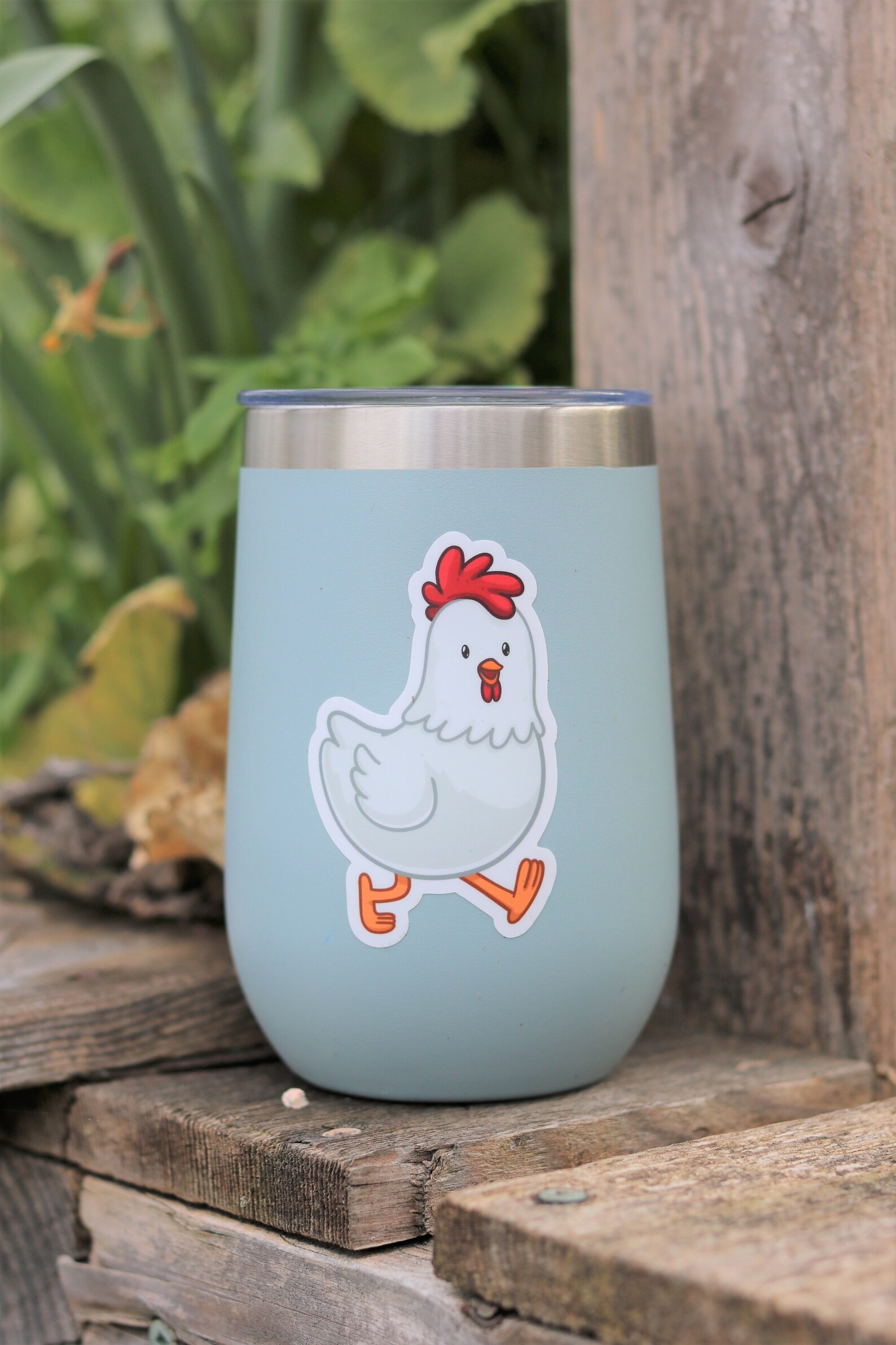 White Chicken Sticker Farm Animal Sticker Waterproof - Etsy