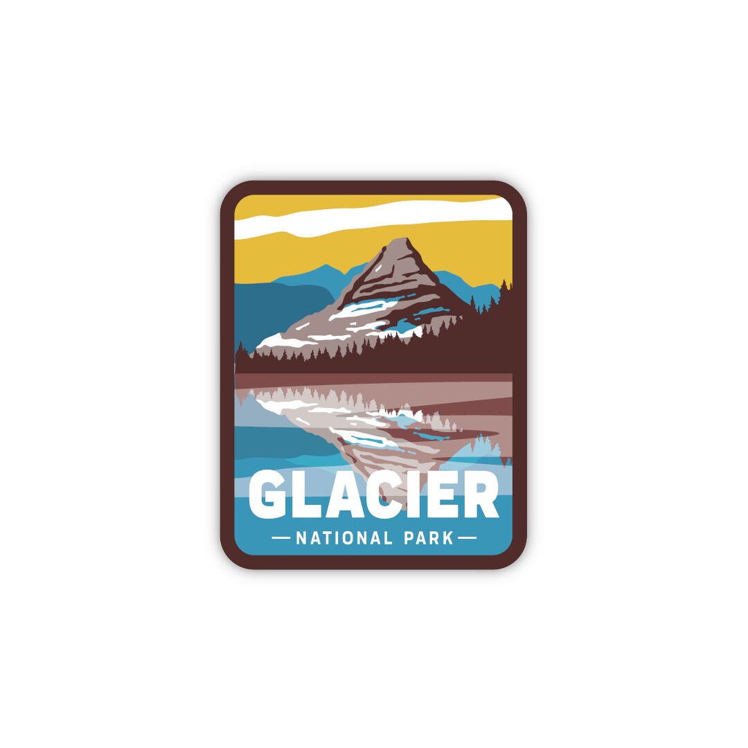 Glacier National Park Sticker, Travel Laptop Sticker, Vinyl Water ...