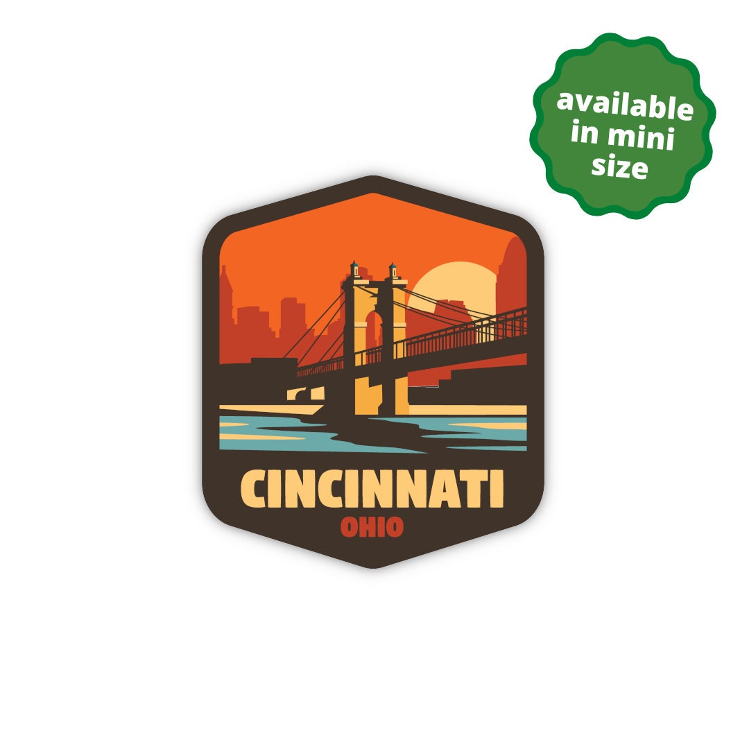 Cincinnati Ohio Sticker, Waterproof Travel Sticker for Luggage ...