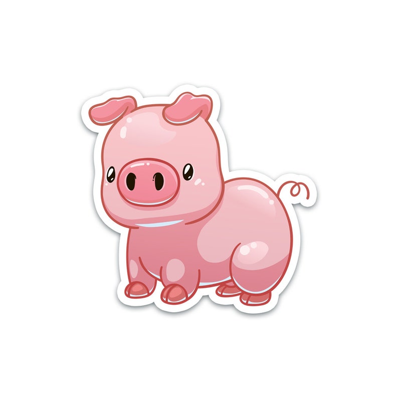 Pig Sticker Cute Farm Animal Stickers Waterproof Vinyl - Etsy