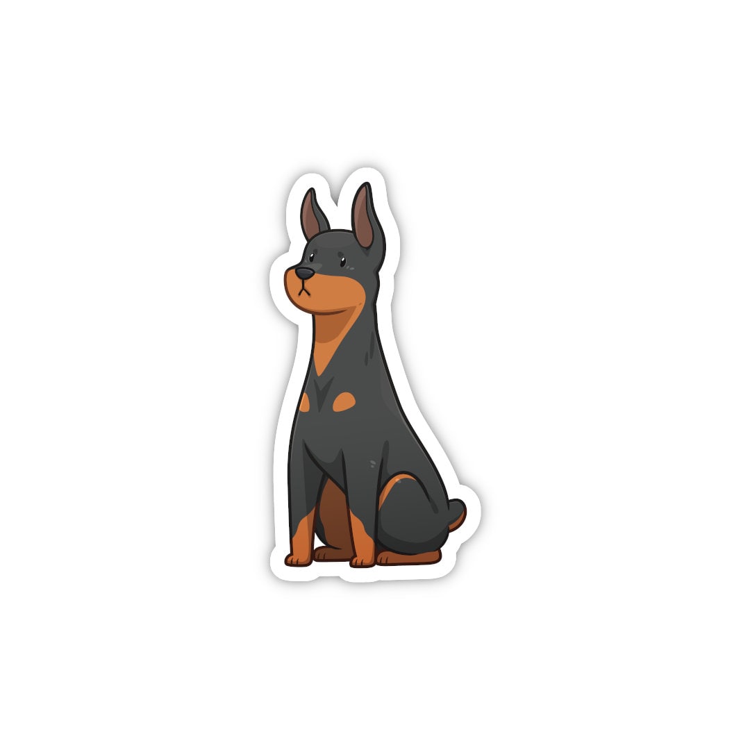 Doberman Sticker | Cute Dog Sticker | Waterproof, Vinyl and Dishwasher ...