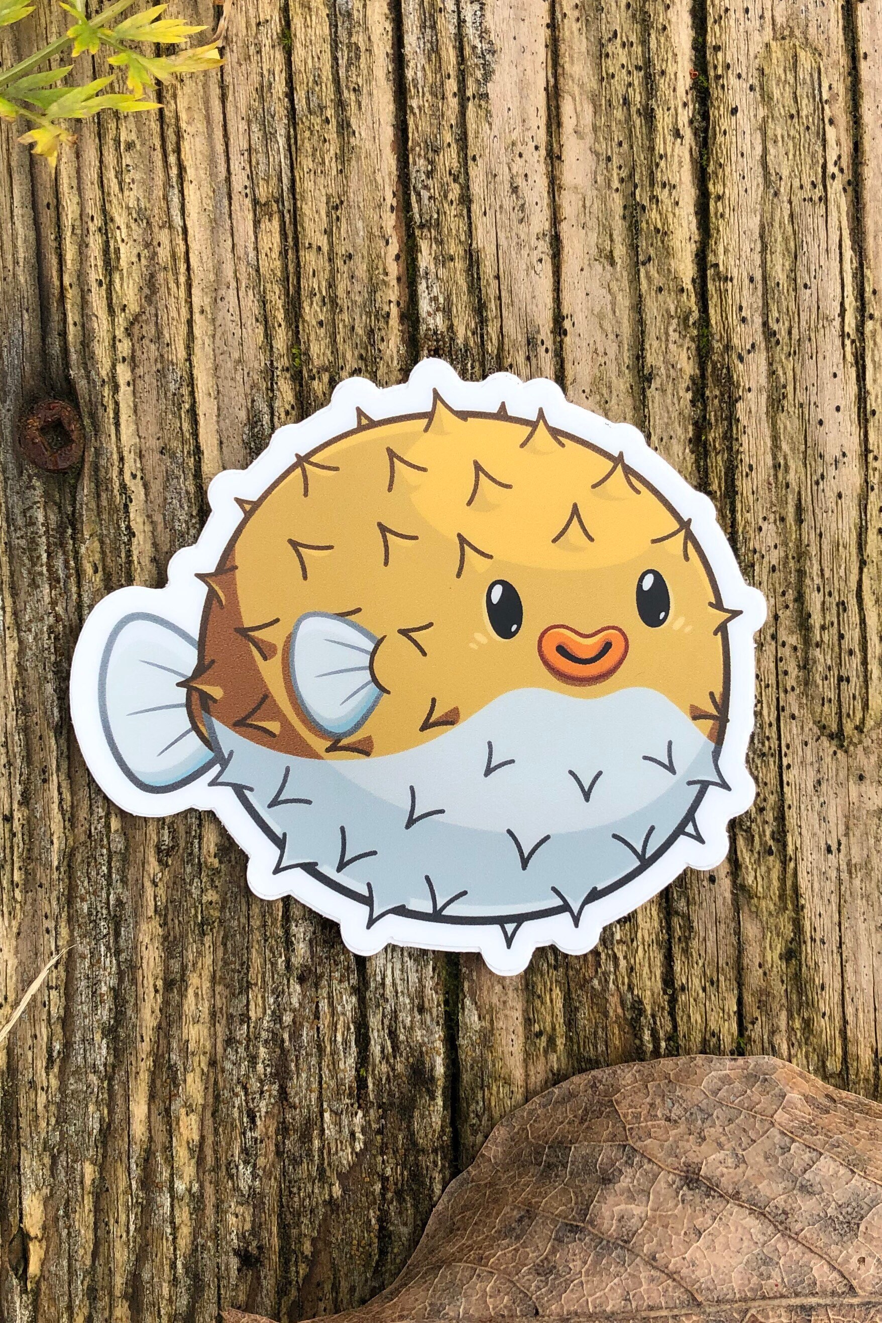 Pufferfish Sticker, Cute Fish Sticker, Waterproof Aquarium Sticker, Fun ...