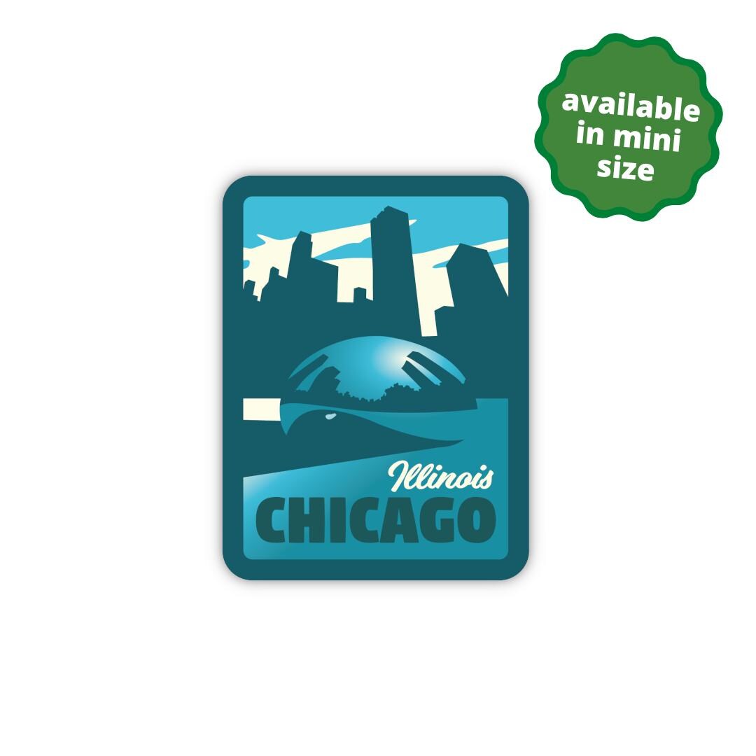 Chicago Illinois Sticker, Waterproof Travel Luggage Sticker, Vinyl ...