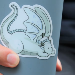 White Dragon Sticker | Cute Fantasy, Legendary, Mythical Creature ...