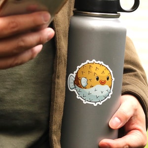 Pufferfish Sticker, Cute Fish Sticker, Waterproof Aquarium Sticker, Fun ...