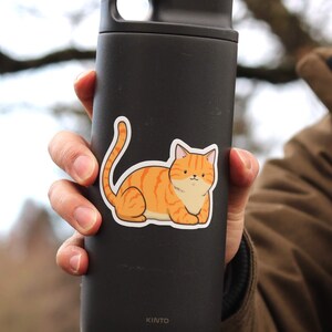 Orange Tabby Cat Sticker | Cute Cartoon Pet Animal Kitten | Waterproof ...