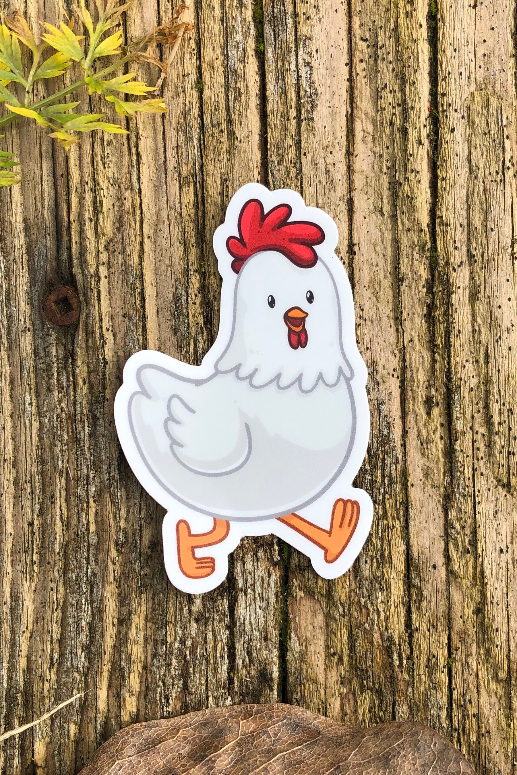 White Chicken Sticker Farm Animal Sticker Waterproof - Etsy