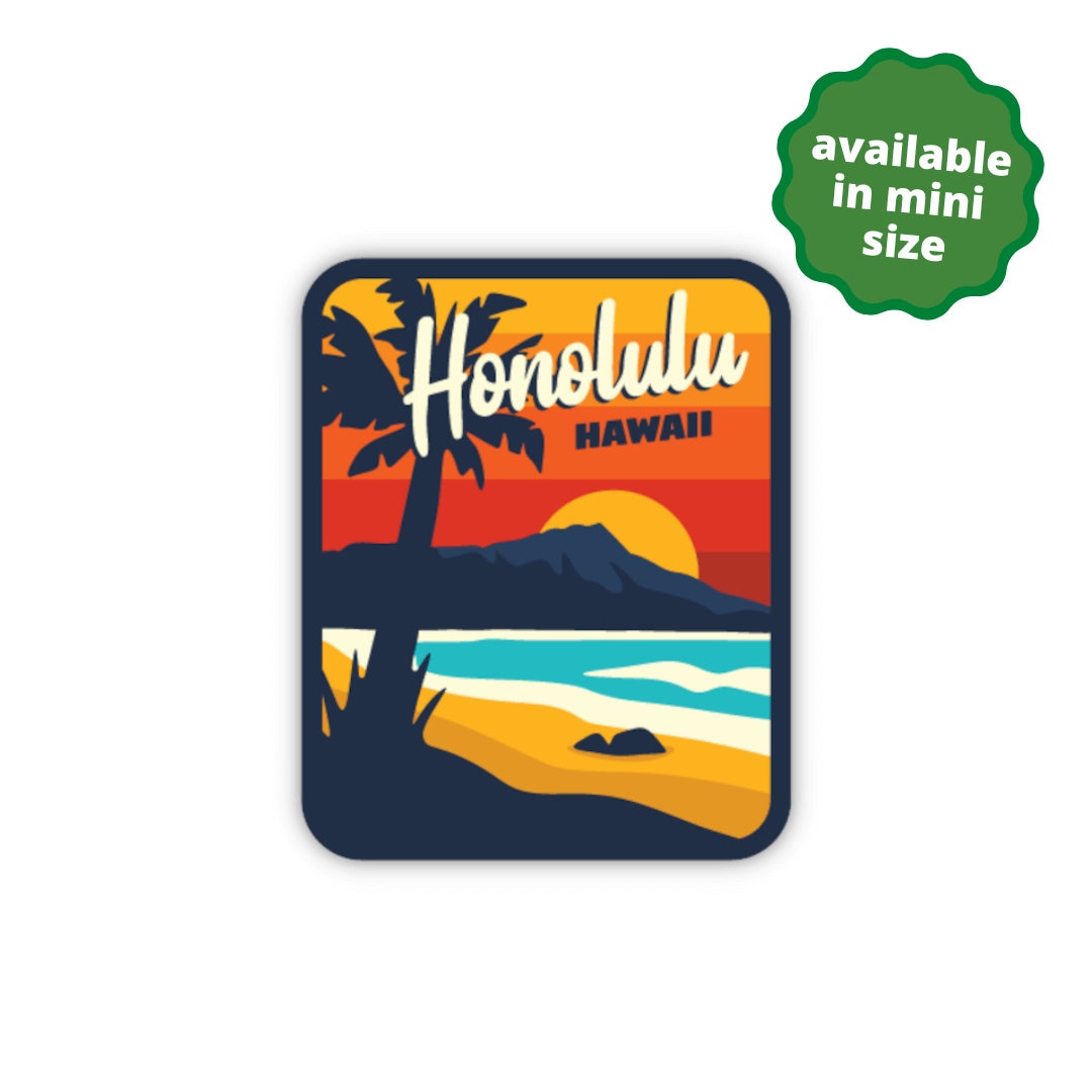 Honolulu Hawaii Sticker | Travel Stickers | Waterproof, Vinyl and ...