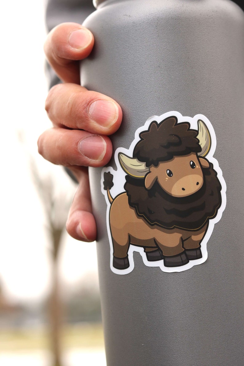 Buffalo Sticker, Cute Animal Bison Decal, Cute Gift Ideas for Teenage ...