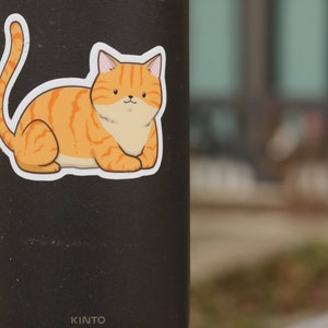 Orange Tabby Cat Sticker | Cute Cartoon Pet Animal Kitten | Waterproof ...