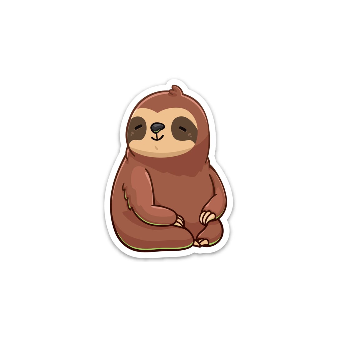 Brown Sloth Sticker, Cute Sloth Gifts for Kids, Dishwasher Safe ...