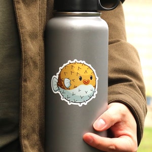 Pufferfish Sticker, Cute Fish Sticker, Waterproof Aquarium Sticker, Fun ...