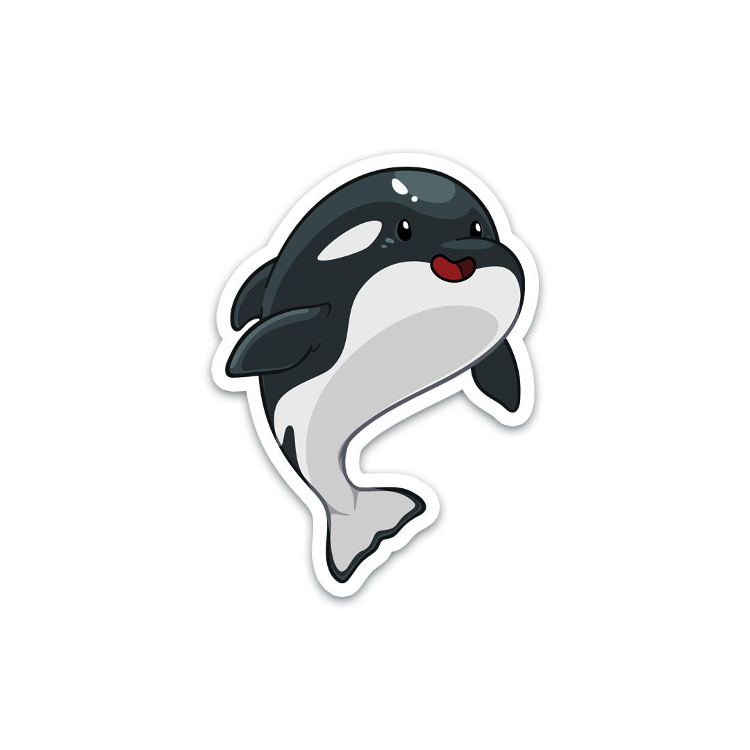 Orca Whale Sticker, Killer Whale Sticker, Fun Animal Sticker Kids, Cute ...