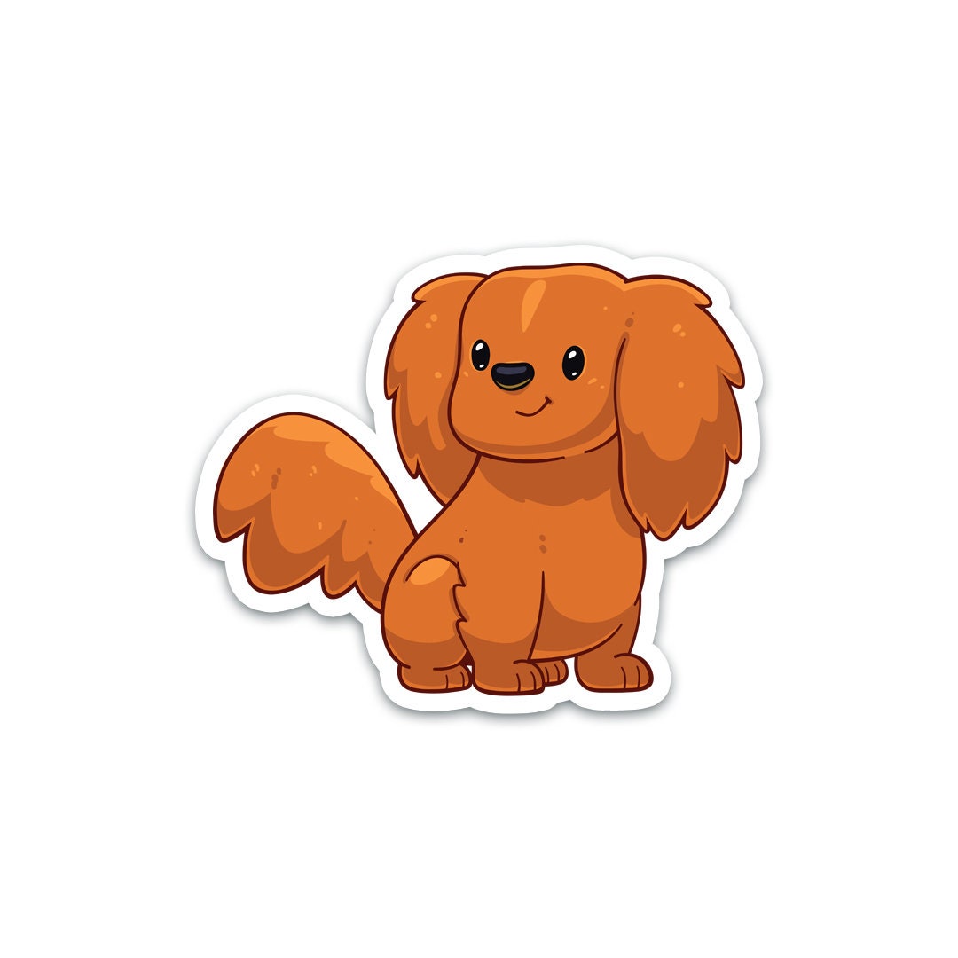 Ruby Cavalier King Charles Spaniel Sticker, Cartoon Pet Dog, Fun Vinyl ...