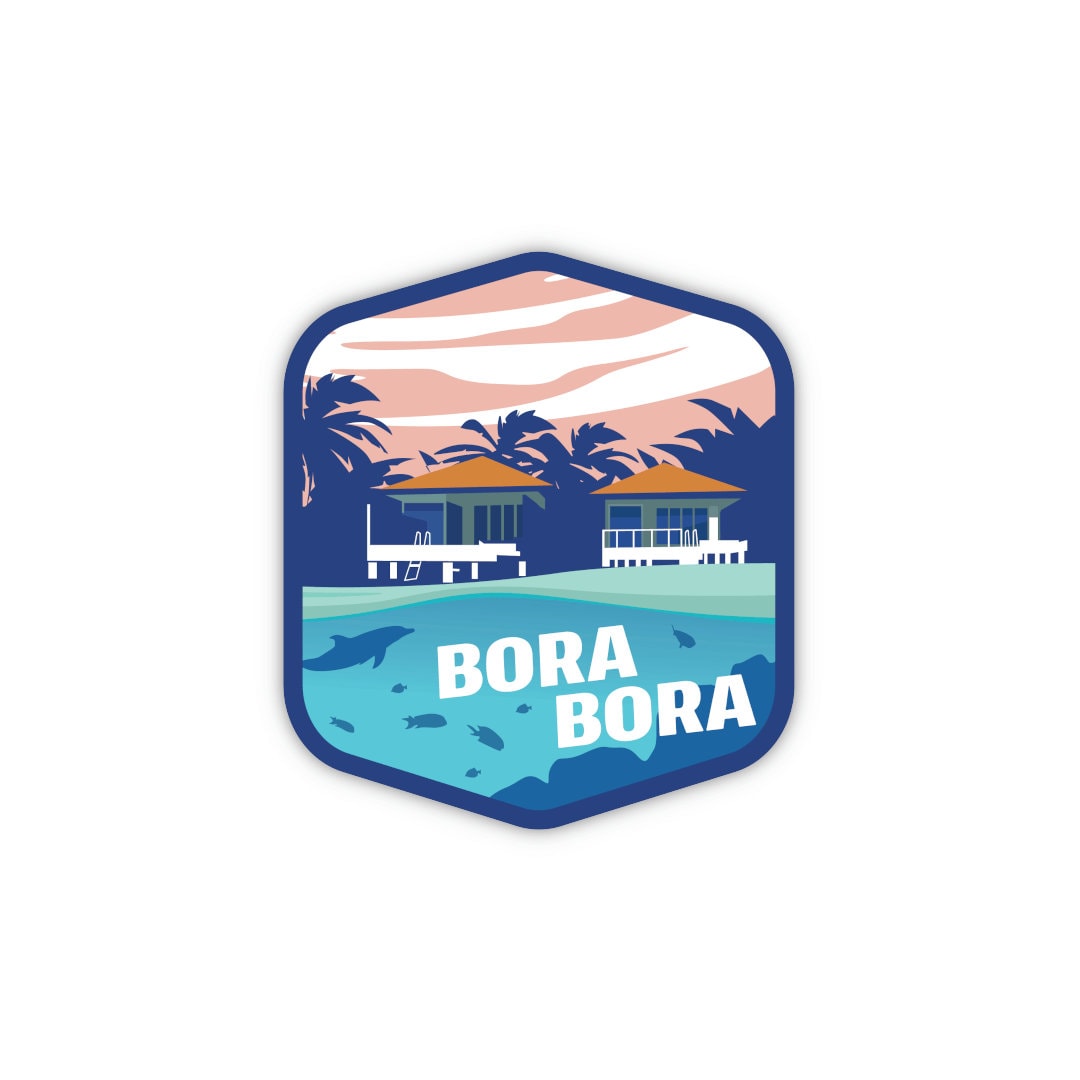 Bora Bora Sticker, Dishwasher Safe Luggage Sticker, Travel Planner ...